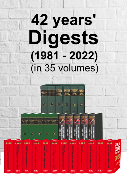 42 Years' Supreme Court Yearly Digest Set (1981 to 2022) (In 35 Volumes)